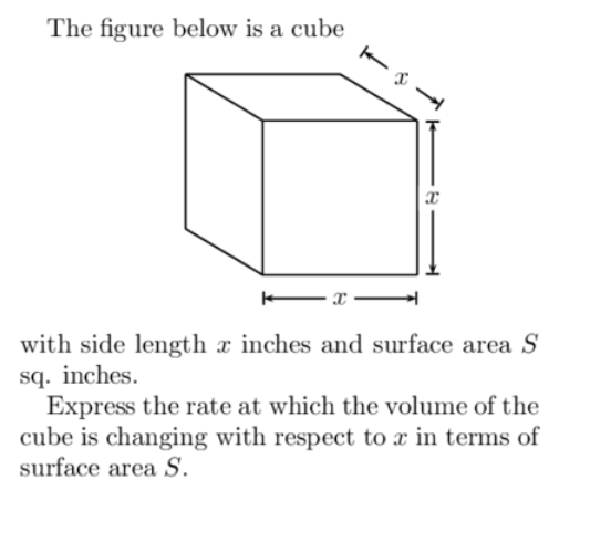 Solved The figure below is a cubewith side length \( ﻿x \) | Chegg.com