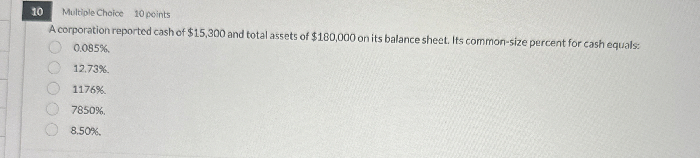 High Quality SOLUTION 10Multiple Choice10 ﻿pointsA corporation reported | Chegg.com