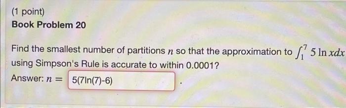 Solved (1 point) Book Problem 20 Find the smallest number of | Chegg.com