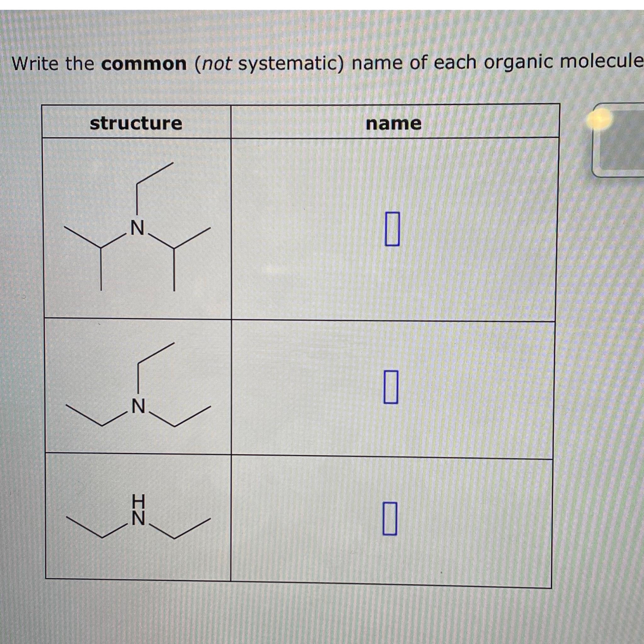 Solved Write the common (not systematic) ﻿name of each | Chegg.com