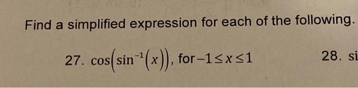 Solved Find a simplified expression for each of the | Chegg.com