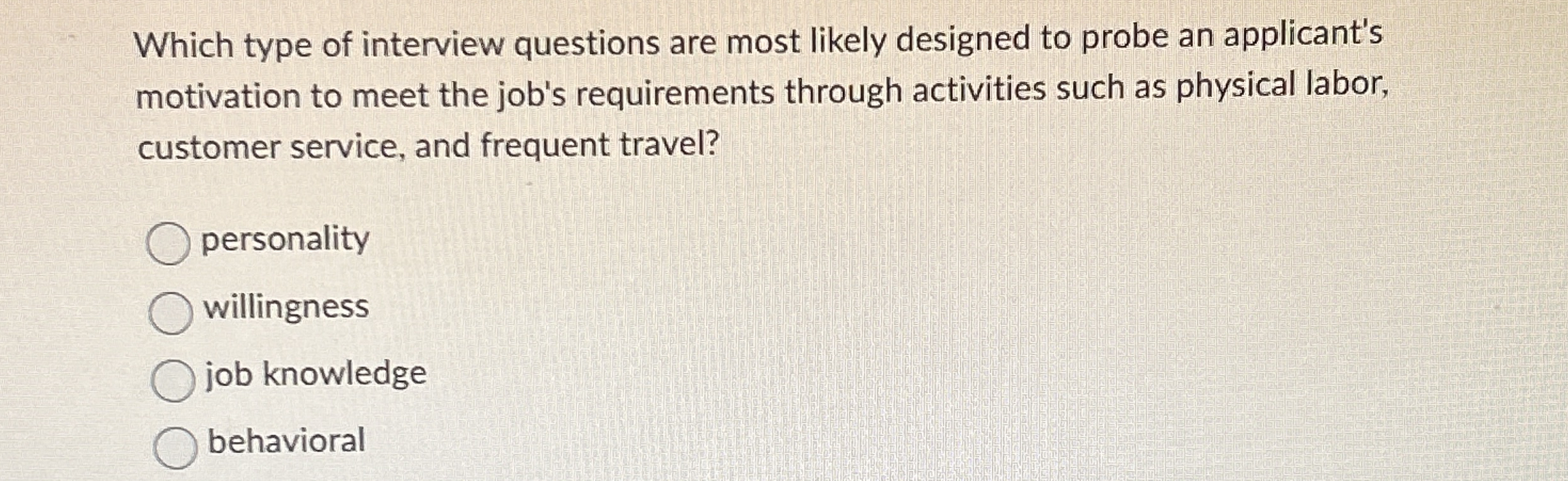Solved Which type of interview questions are most likely | Chegg.com