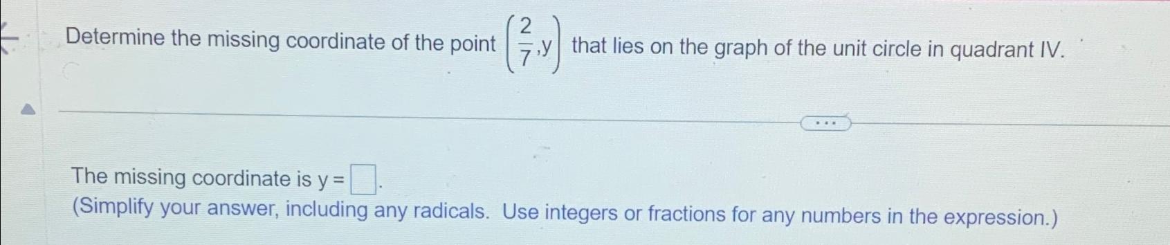 Solved Determine the missing coordinate of the point (27,y) | Chegg.com