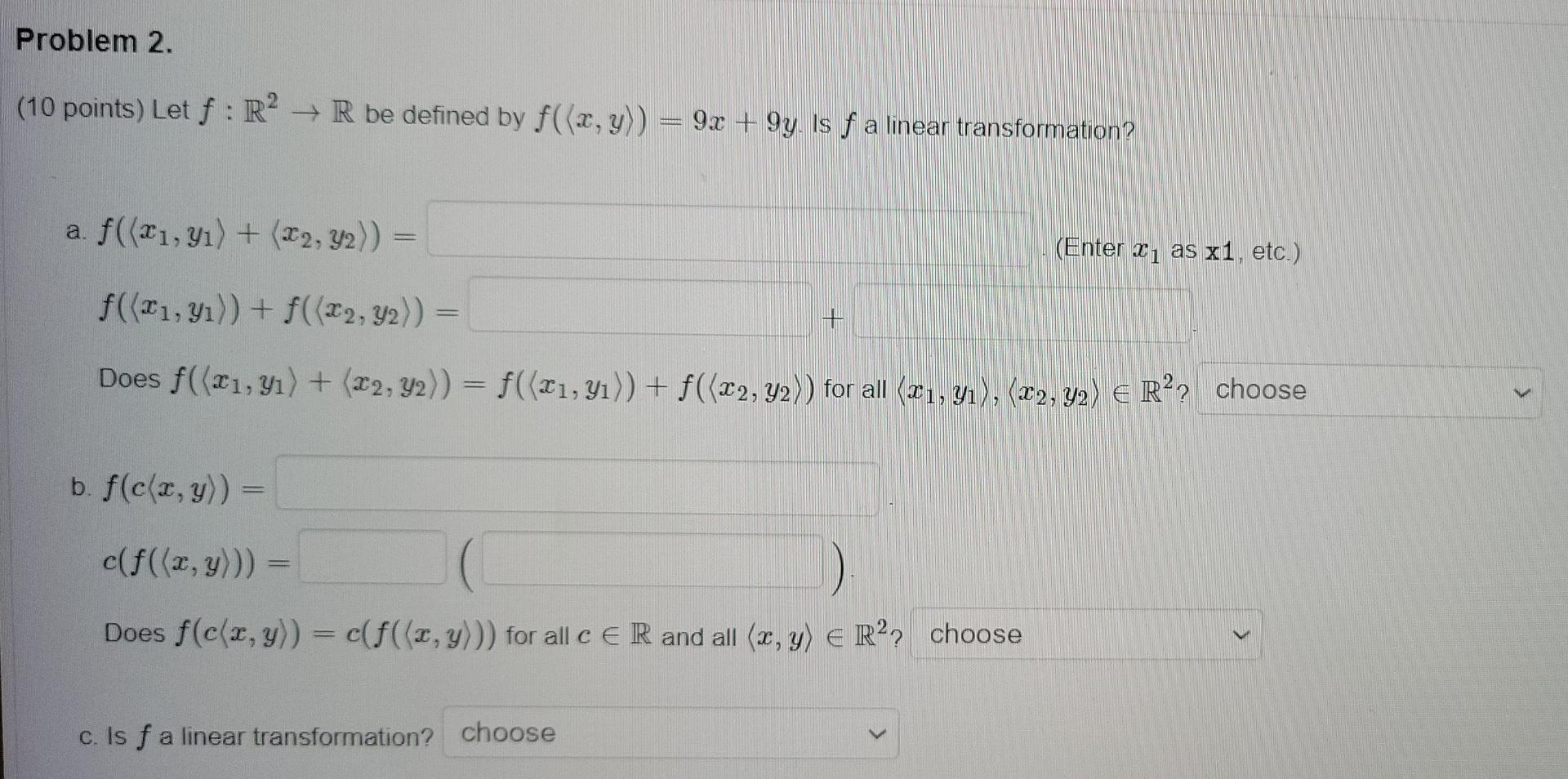 Solved Problem 2. (10 points) Let f: R2 + R be defined by | Chegg.com