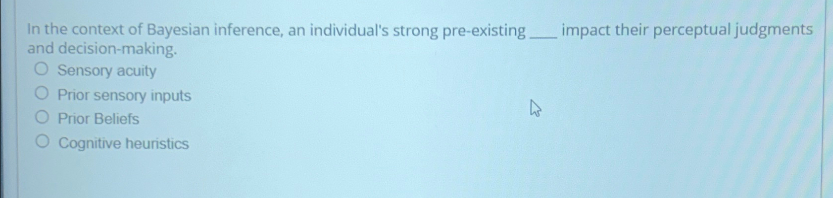 Solved In the context of Bayesian inference, an individual's | Chegg.com