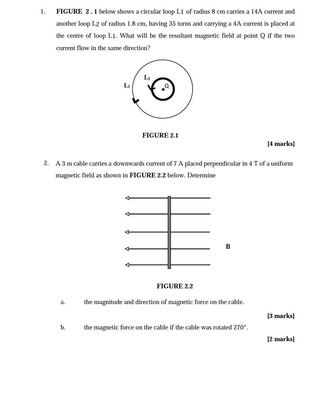 Solved 1. FIGURE 2.1 below shows a circular loop L1 of | Chegg.com