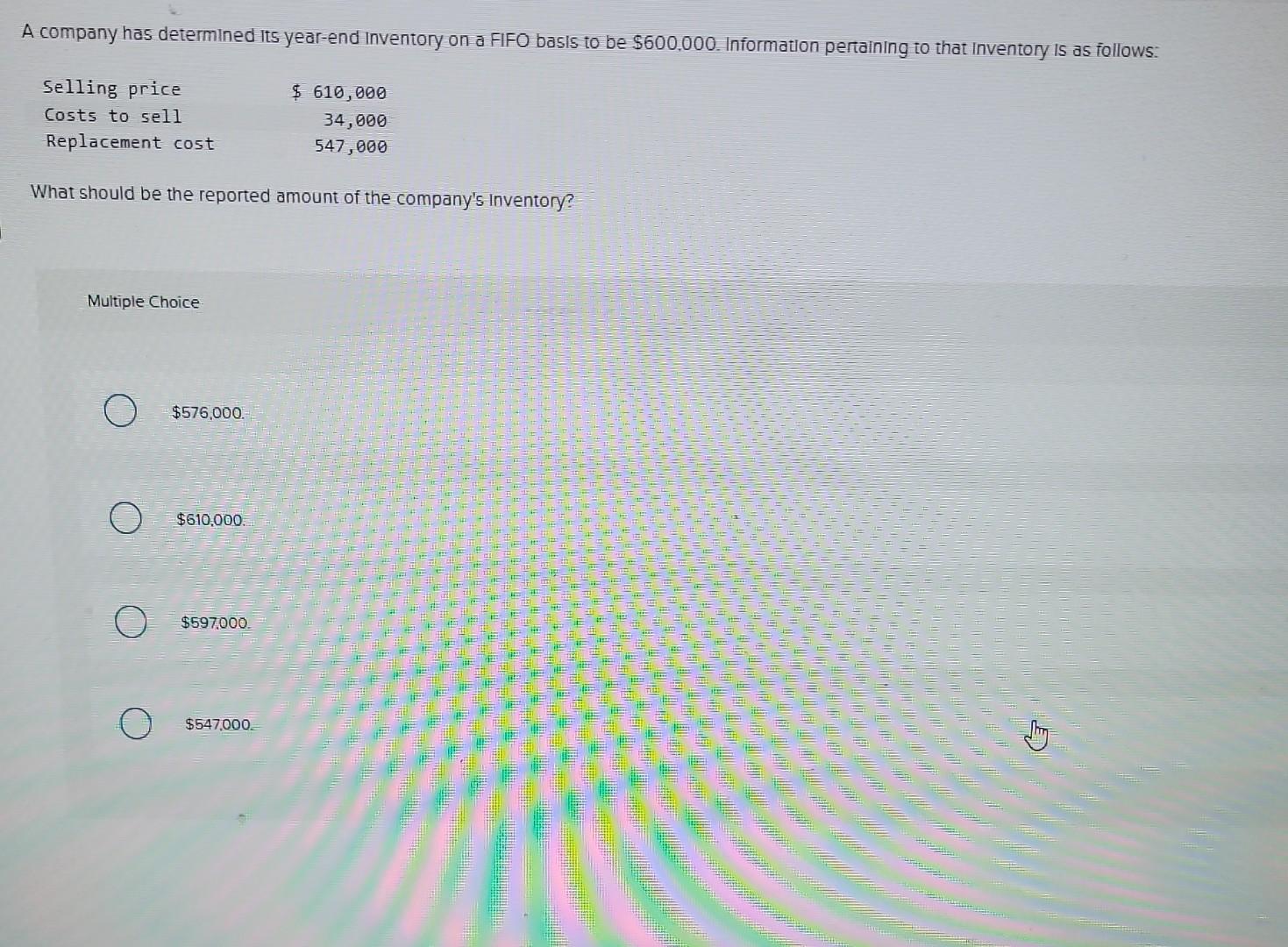 Solved A company has determined its year-end inventory on a | Chegg.com