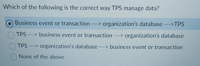 Solved Which of the following is the correct way TPS manage | Chegg.com