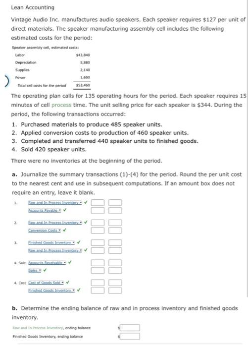 Solved Lean Accounting Modern Lighting Inc. manufactures | Chegg.com