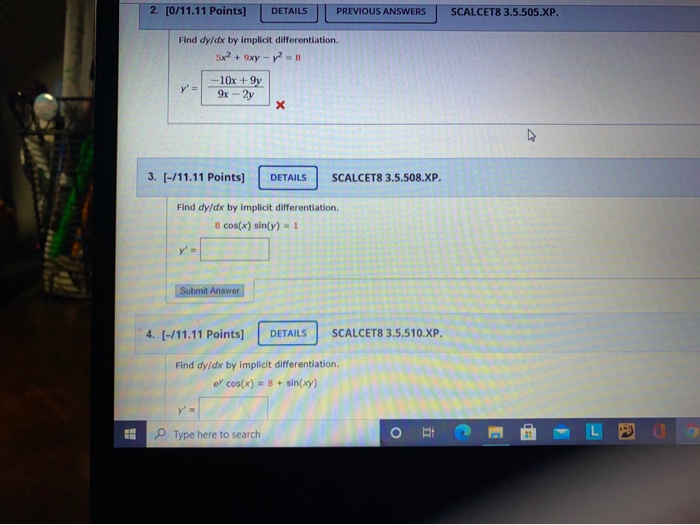 Solved 2. [0/11.11 Points) DETAILS PREVIOUS ANSWERS SCALCET8 | Chegg.com
