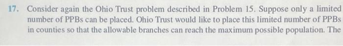 17. Consider again the Ohio Trust problem described | Chegg.com