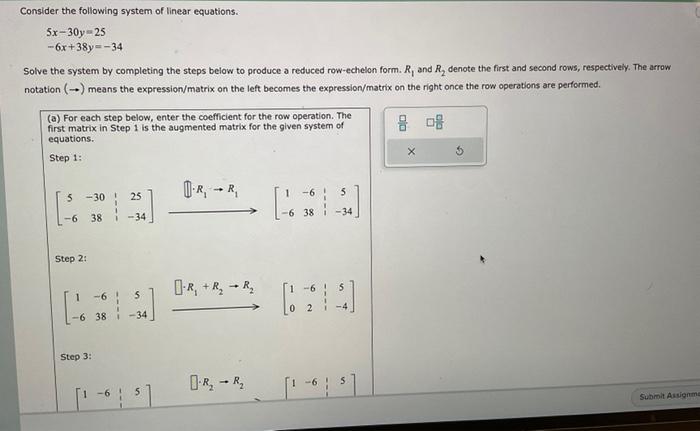 Solved Consider the following system of linear equations. | Chegg.com