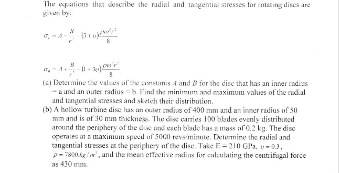 Solved The equations that describe the radial and tangential | Chegg.com
