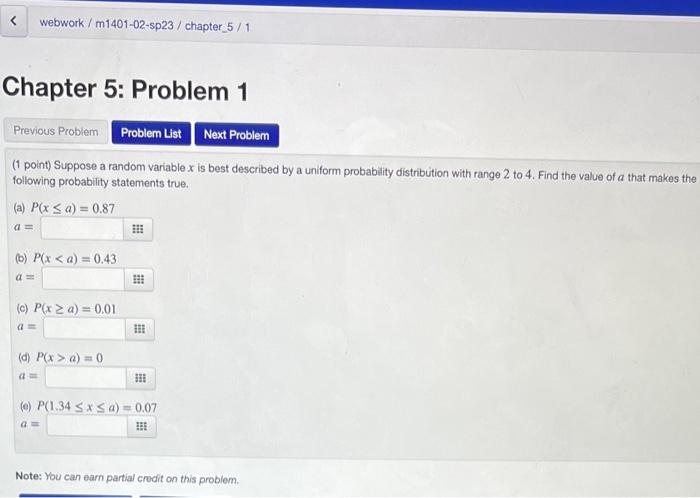 Solved (1 point) Suppose a random variable x is best | Chegg.com