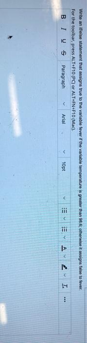 Solved Write An Itelse Statement That Assigns True To The