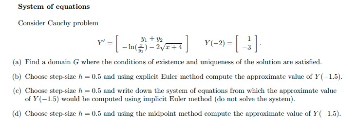 Solved System of equationsConsider Cauchy | Chegg.com