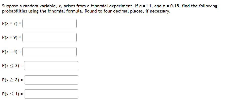 Solved Suppose a random variable, x, ﻿arises from a binomial | Chegg.com