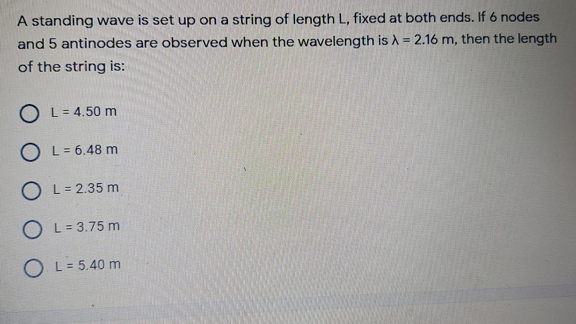 Solved A standing wave is set up on a string of length L, | Chegg.com