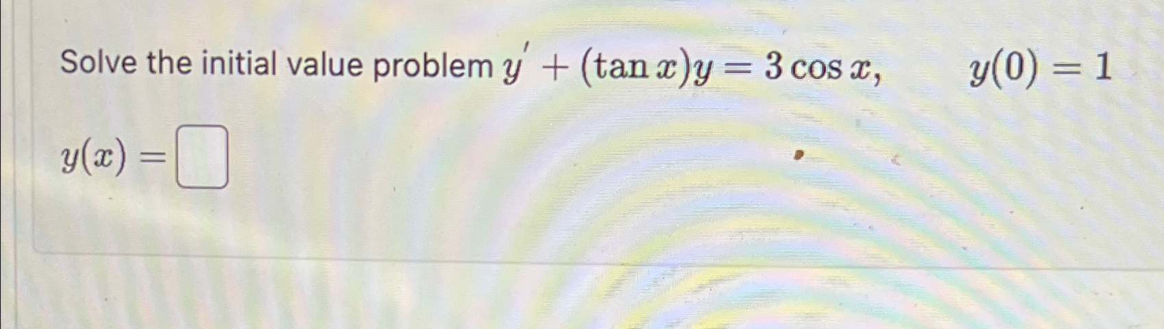 Solved Solve the initial value problem | Chegg.com
