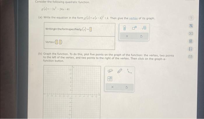 Solved Consider the following quadratic function. | Chegg.com