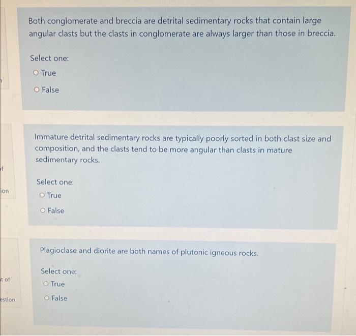 Solved Both conglomerate and breccia are detrital | Chegg.com