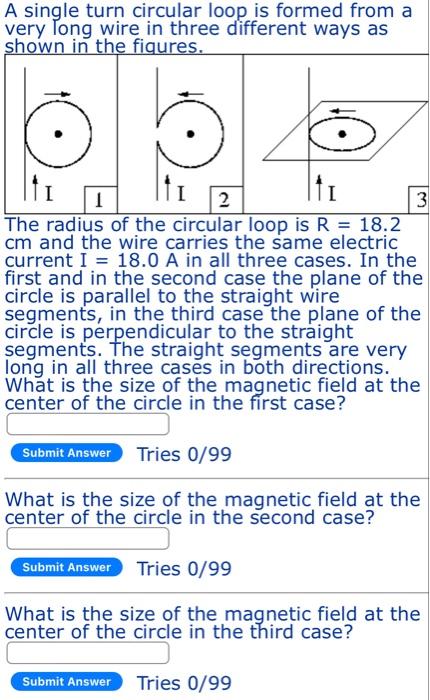 Solved A single turn circular loop is formed from a very | Chegg.com