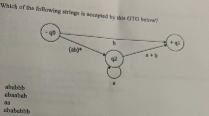 Solved Which of the following strings is accepted by this | Chegg.com