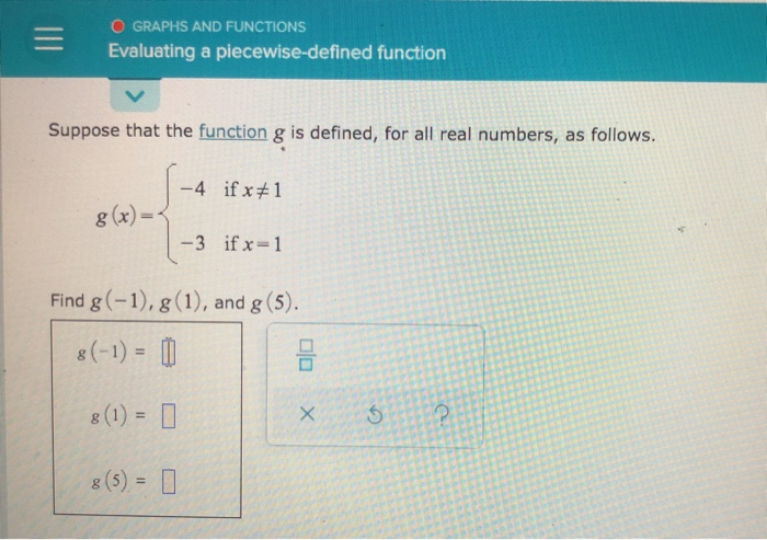Solved O GRAPHS AND FUNCTIONS Evaluating a piecewise-defined | Chegg.com
