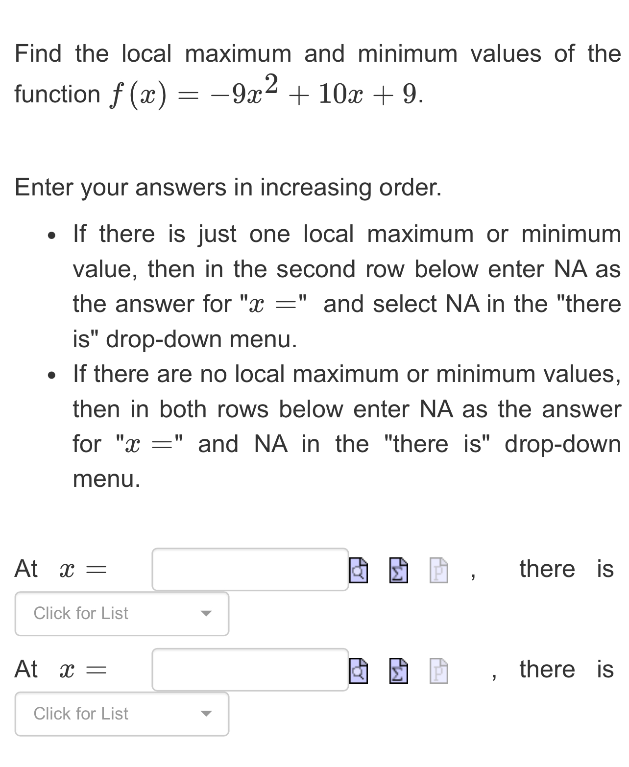 Solved Find the local maximum and minimum values of the | Chegg.com