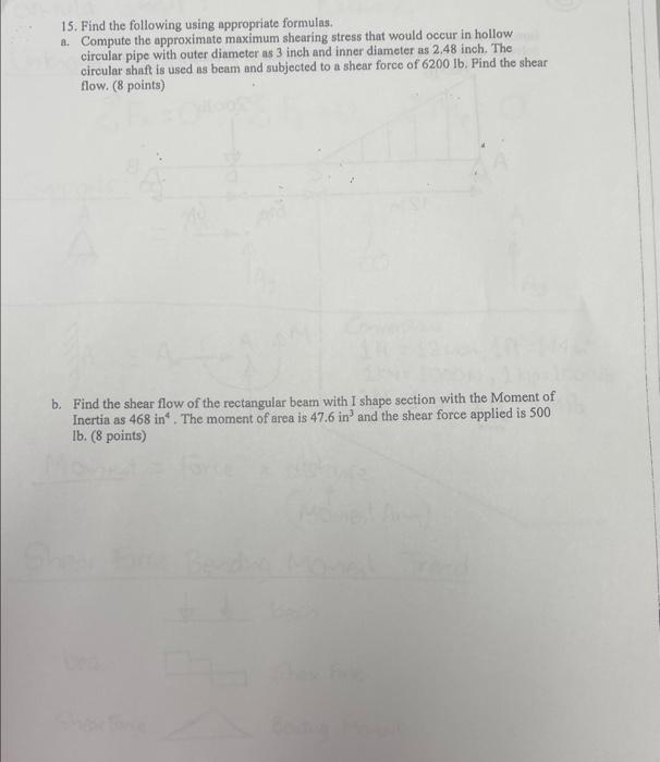 Solved 15. Find the following using appropriate formulas. a. | Chegg.com