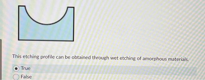 Solved This etching profile can be obtained through wet | Chegg.com