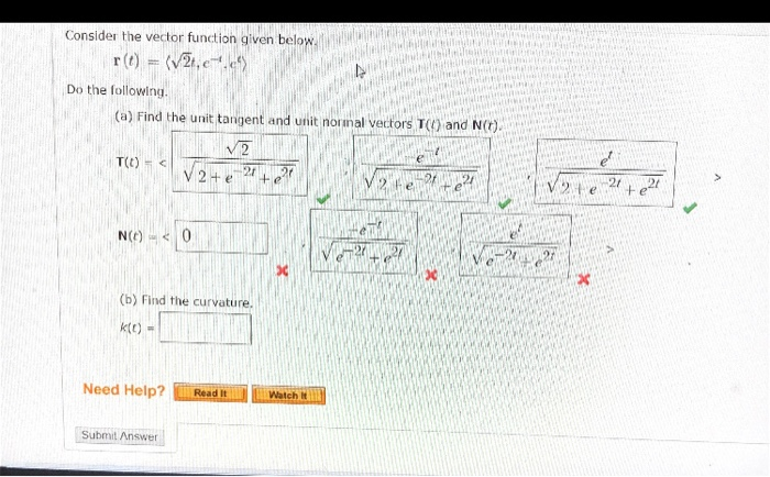 Solved Consider the vector function given below. r(0) (V21, | Chegg.com