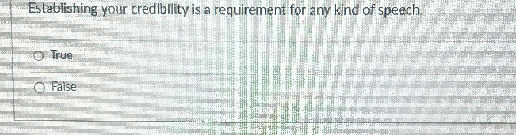 Solved Establishing your credibility is a requirement for | Chegg.com