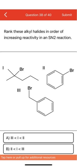 Solved Rank these alkyl halides in order of increasing | Chegg.com