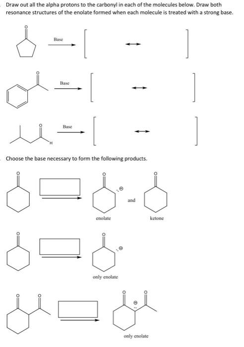 Draw out all the alpha protons to the carbonyl in | Chegg.com