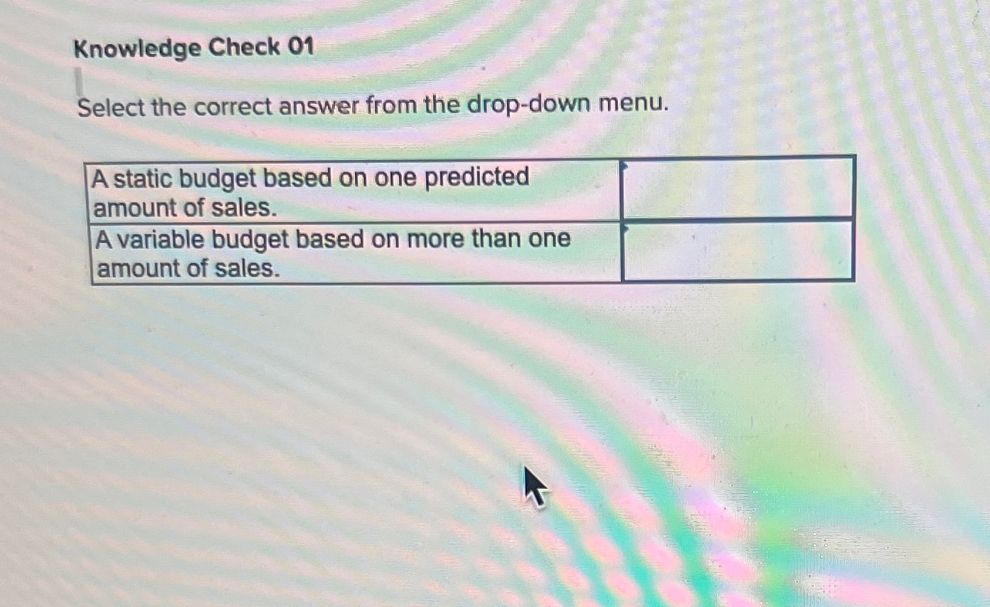 Solved Knowledge Check 01Select the correct answer from the | Chegg.com