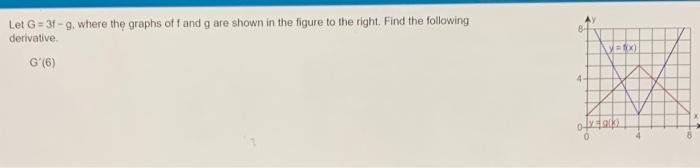 [Solved]: b Let G=3f-g, where the graphs of f and g are show