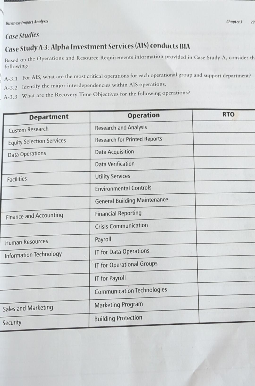 Solved Case Study A-3: Alpha Investment Services (AIS) | Chegg.com