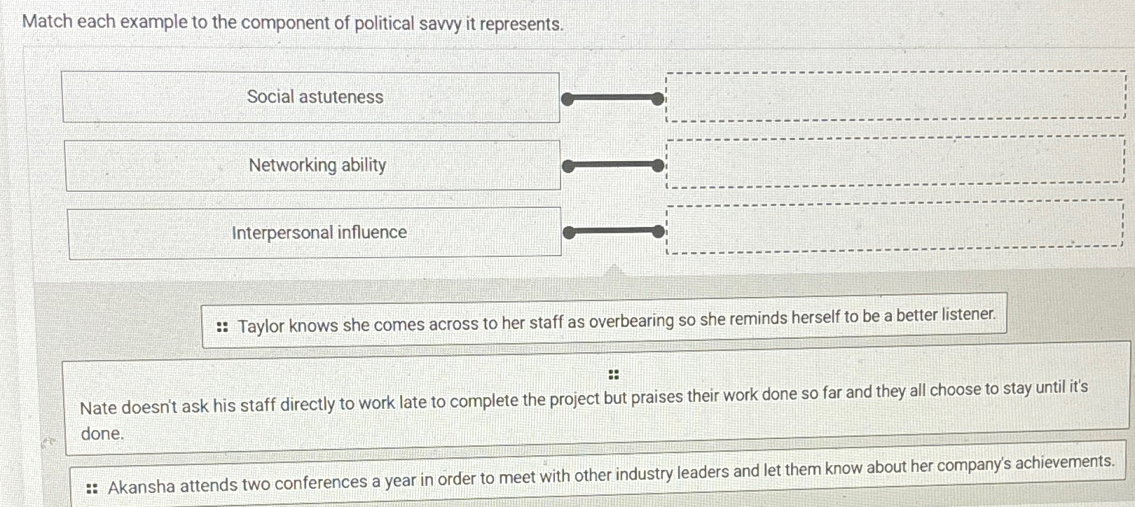 Solved Match each example to the component of political | Chegg.com