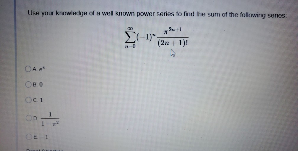Solved Use your knowledge of a well known power series to | Chegg.com