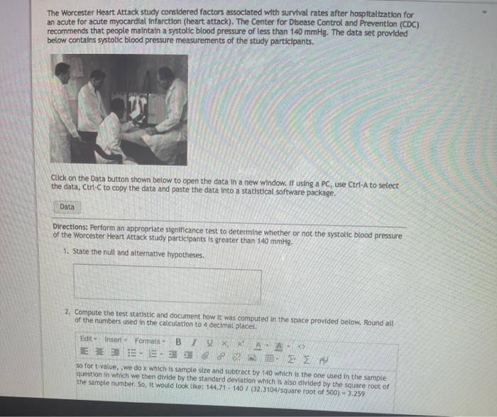 Solved The Worcester Heart Attack study considered factors | Chegg.com
