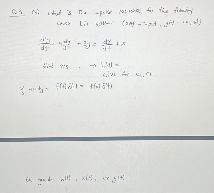 Solved (a) what is the impulse response for the following | Chegg.com
