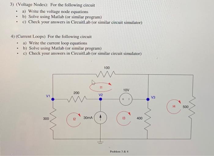 Solved 3) (Voltage Nodes): For the following circuit a) | Chegg.com