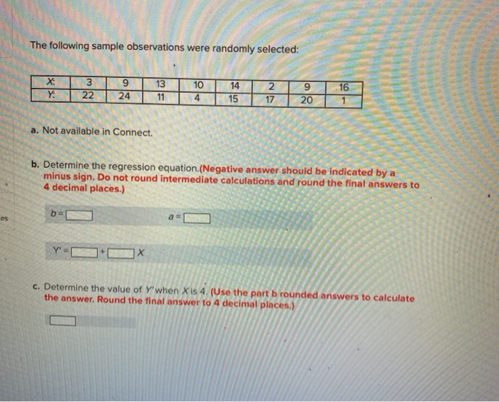 Solved The following sample observations were randomly | Chegg.com