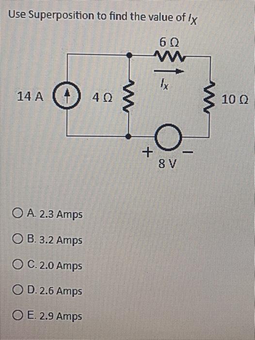 Solved Use Superposition to find the value of Ix 60 W M Ix | Chegg.com