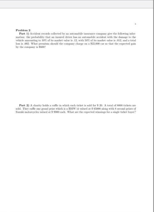 Solved Problem 2 Part 1) Accideat records collected by an | Chegg.com