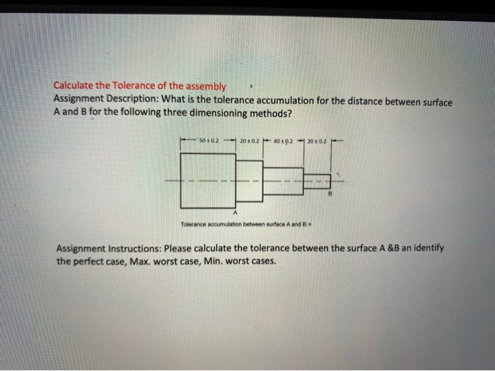 Solved Calculate the Tolerance of the assembly Assignment | Chegg.com
