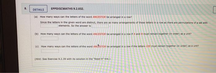 Solved 8 Details Eppdiscmath5 92032 A How Many Ways 