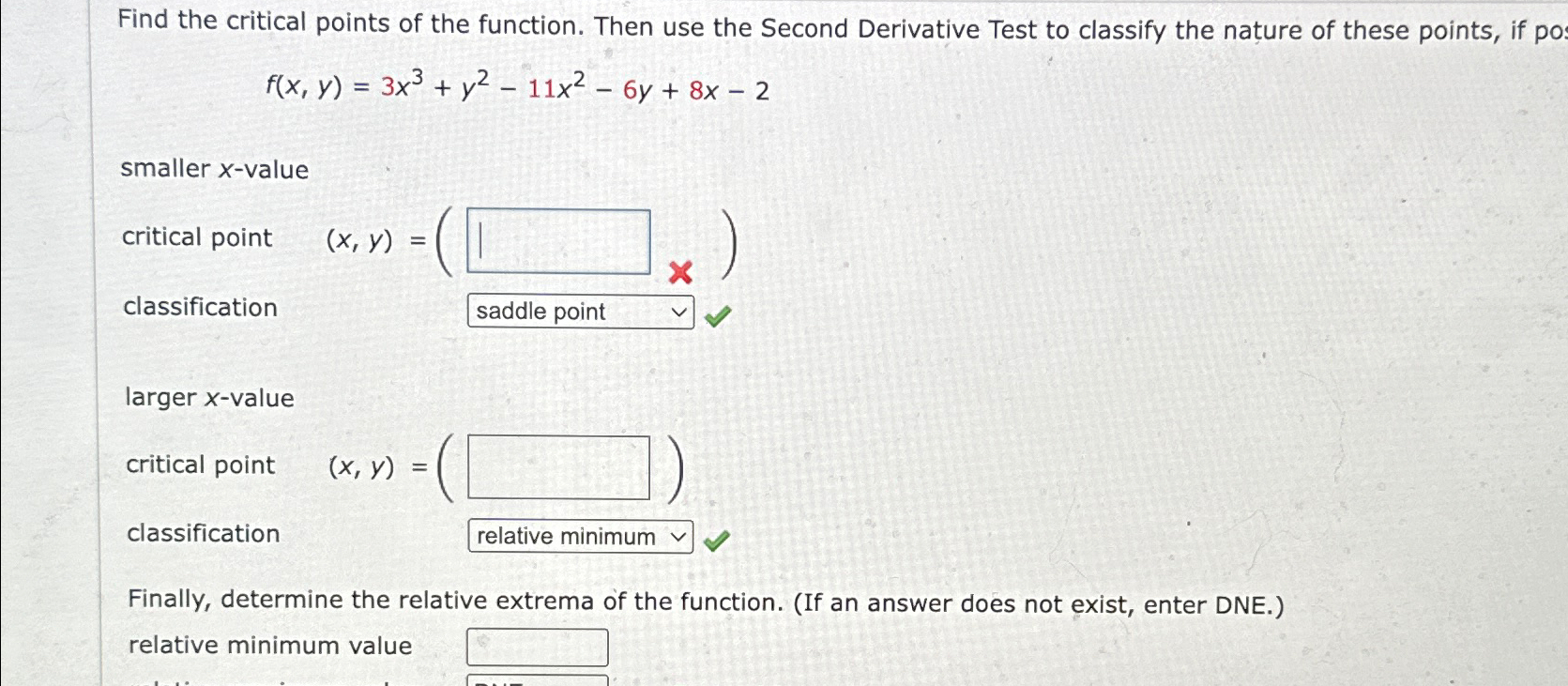 Solved Find the critical points of the function. Then use | Chegg.com