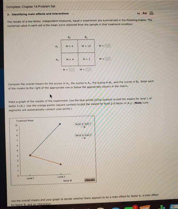 Solved Complete: Chapter 14 Problem Set 2. Identifying main | Chegg.com